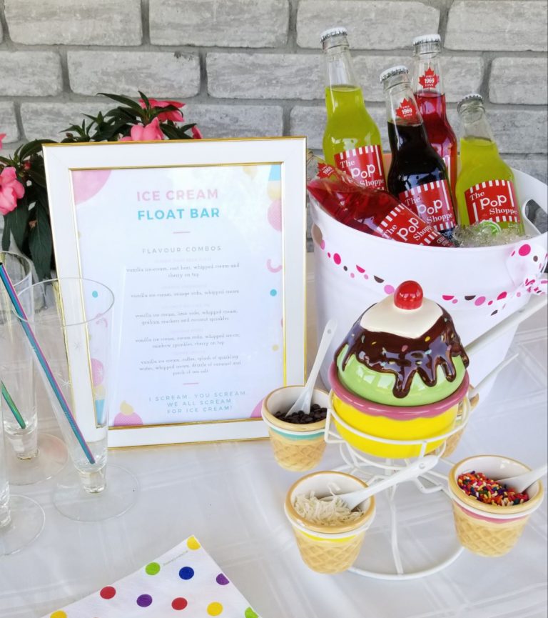 How to set up a Super Cool Ice Cream Float Bar - Joyful Hostess